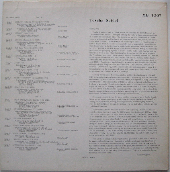 TOSCHA SEIDEL – M & S | Ultimate High-Fidelity