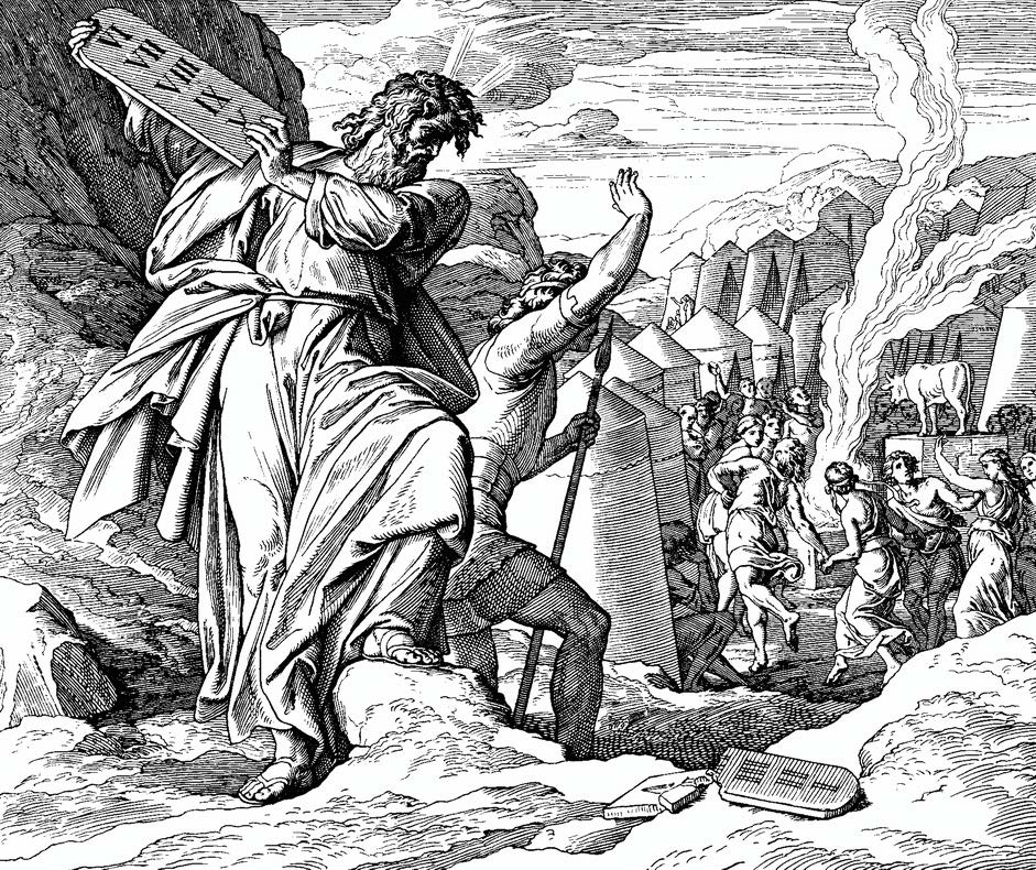 40. Moise sfărâmă tablele Legii ~ Dicţionar biblic