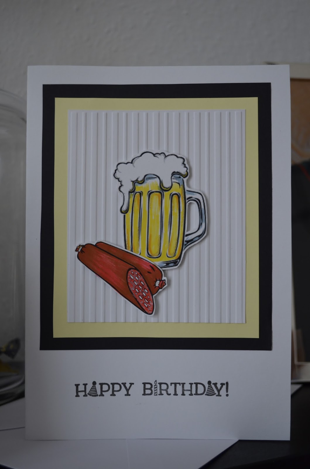 Beer and Salami Birthday Card ~ Stuff and Spice
