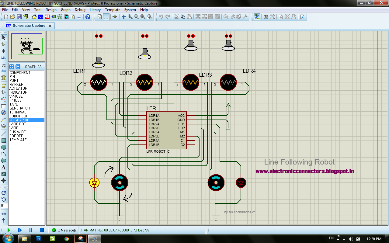ELECTRONIC CONNECTORS: Line Following Robot Using LDR sensor protues ...