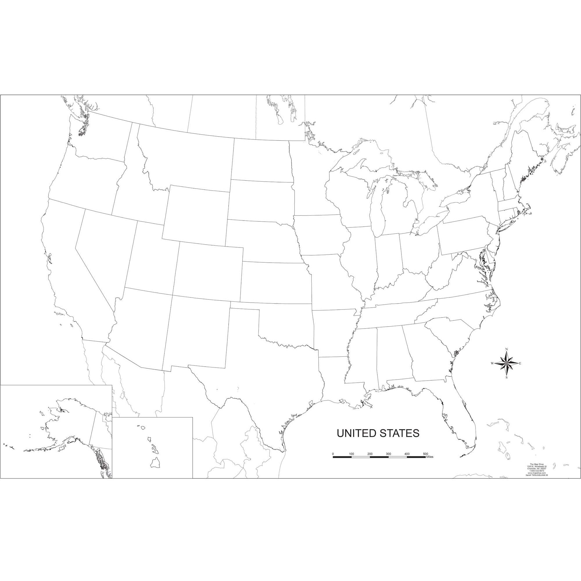 Blank Labeled Map Of The United States - United States Map
