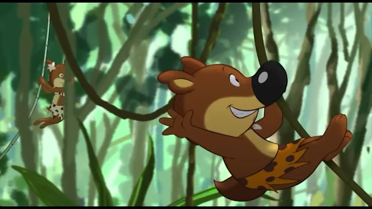 Shirtless Drawn Cartoon Boys: Shirtless Mini Wolf in the Jungle