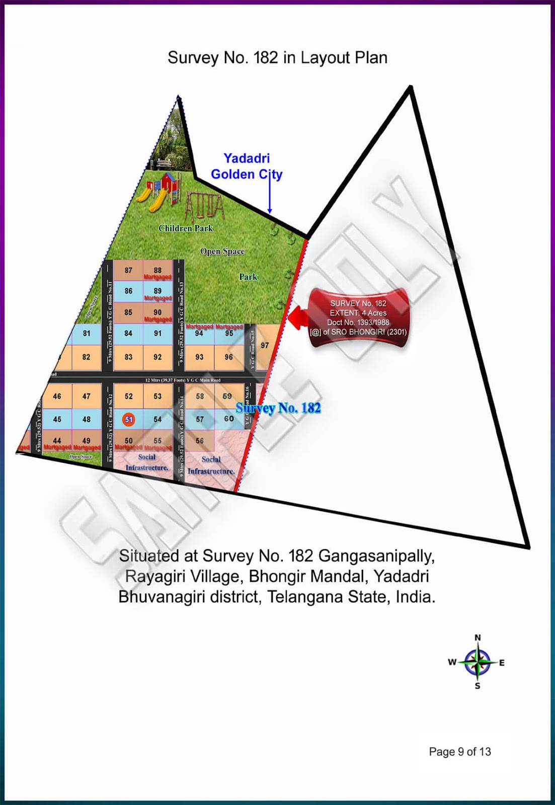 Yadadri Golden City: hmda layout plots sale deed draft
