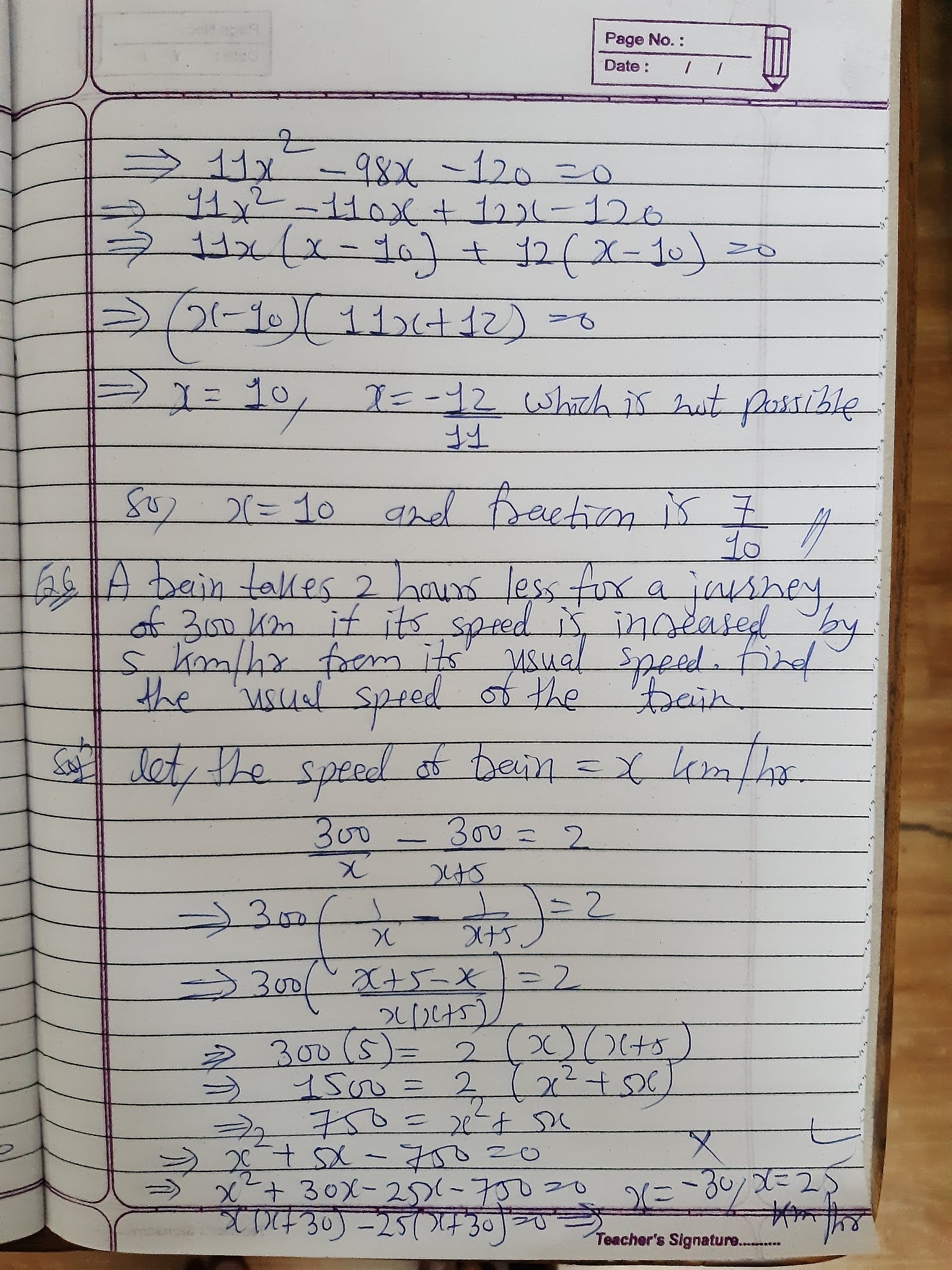 Math grade 10th Quadratic equations 20/07/20 class work