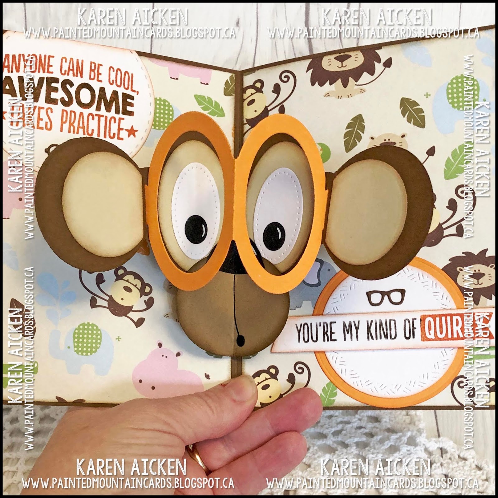 Painted Mountain Cards: Pop-Up Monkey Card