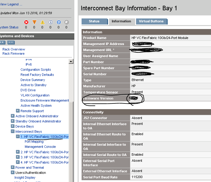 runbook: Steps replacing Failed Virtual Connect Module on a C Class Frame