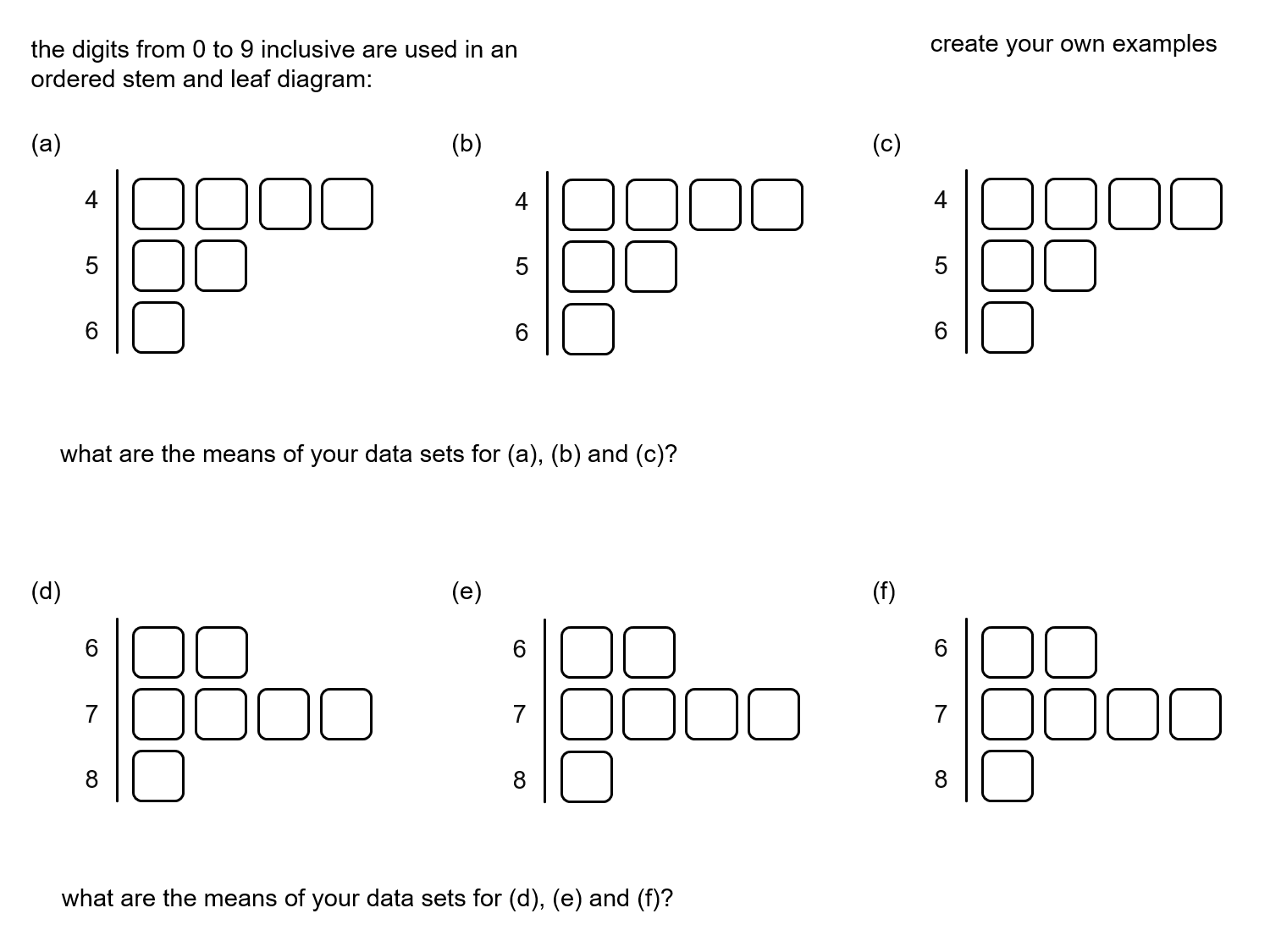 MEDIAN Don Steward mathematics teaching: stem and leaf diagram problems