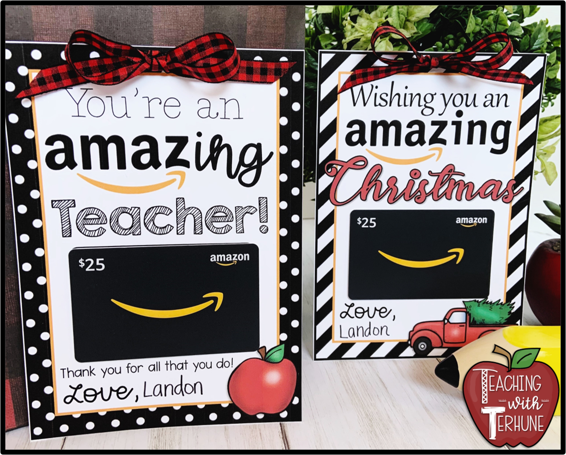 Teaching With Terhune: Amazon Gift Tag for Teacher Christmas Gift and ...