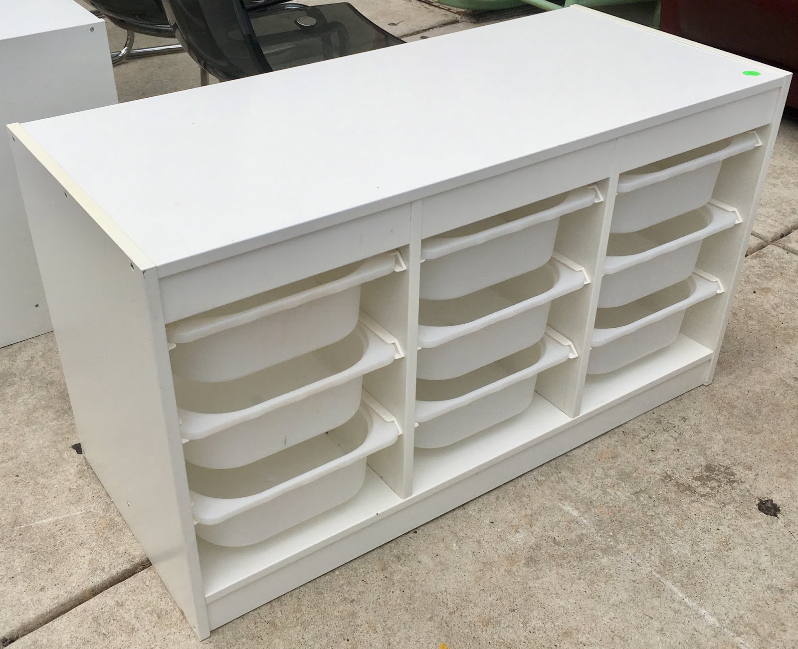 Uhuru Furniture & Collectibles: White 3x3 Cubby Storage with Bins - $45 ...