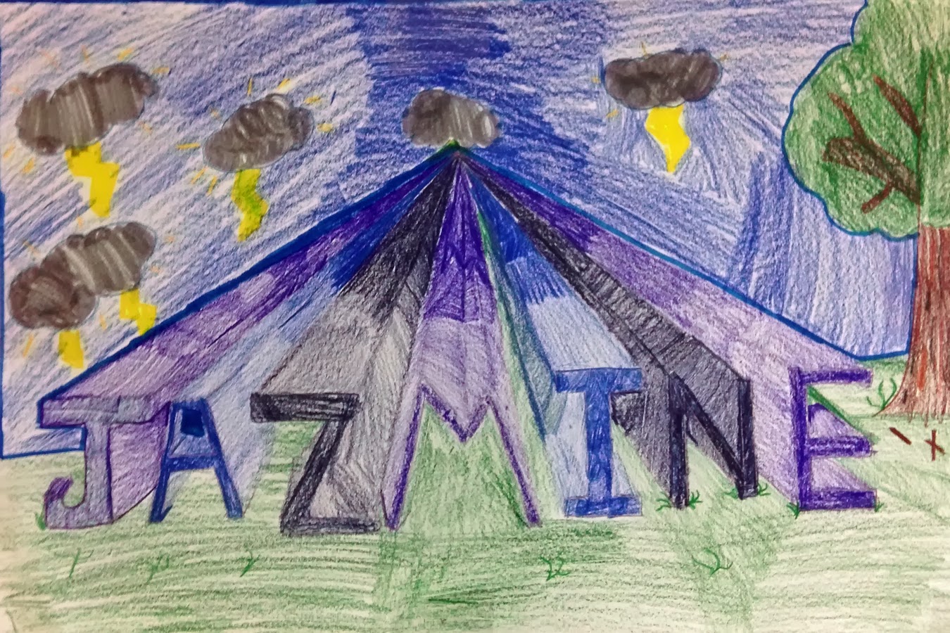 Art at Leestown: one point perspective name drawings