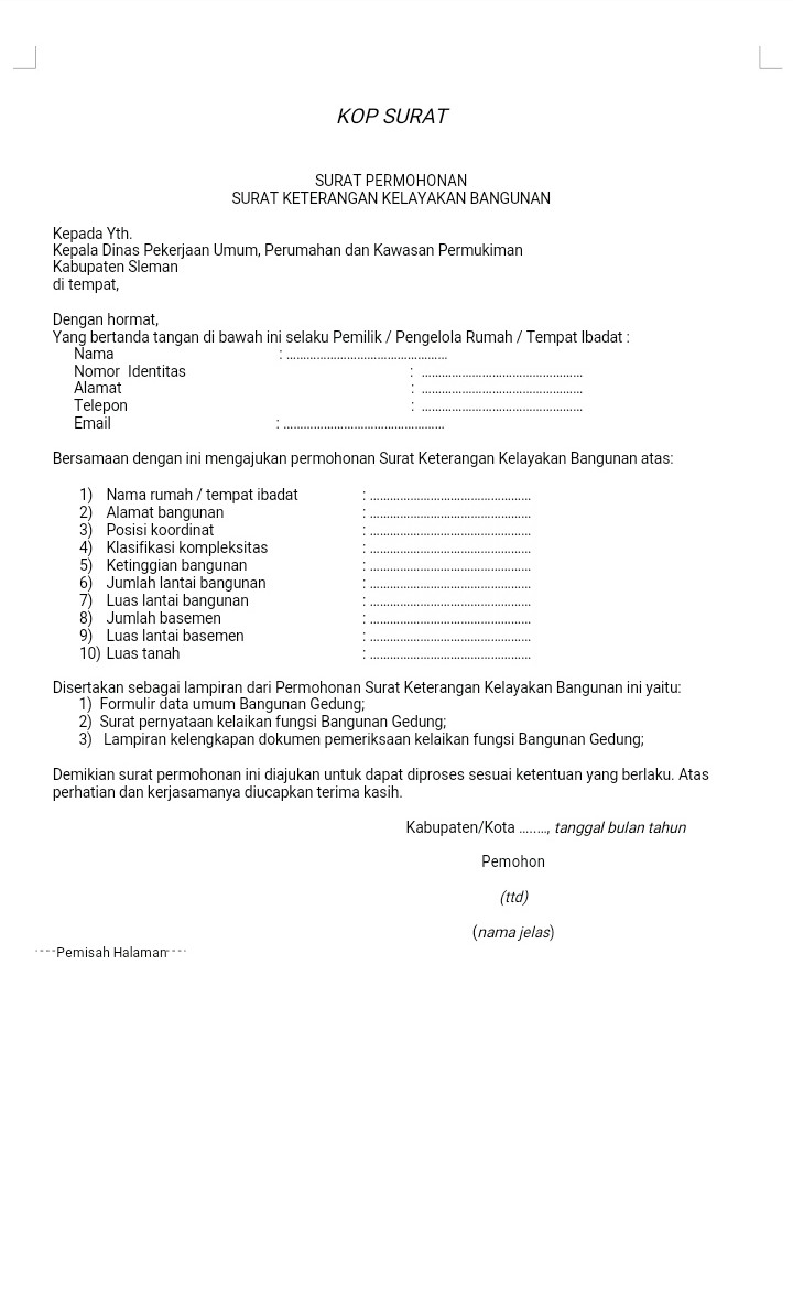 Formulir-formulir dispensasi IMB Masjid Kab. Sleman - Keluarga Muttaqien