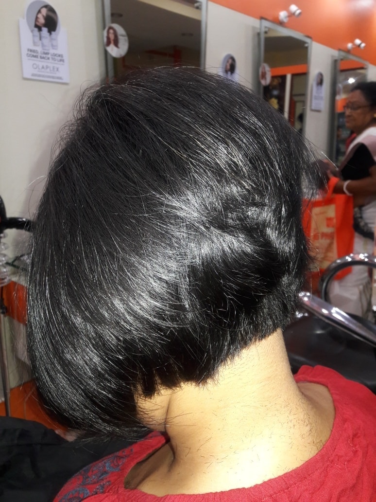 Silky long hair goes to nape length short hair cut - Village Barber Stories