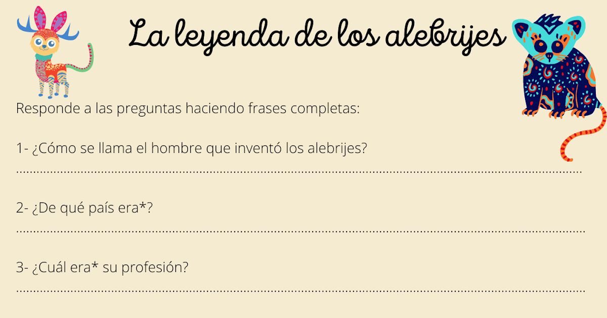¡Todos adictos al español!: La leyenda de los alebrijes- Fiche de ...