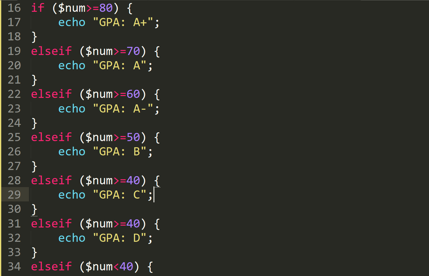 Write the php code to calculate the display GPA in the web browser
