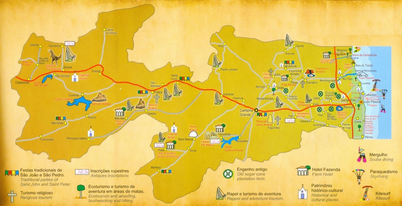 Viver em João Pessoa: Mapas de João Pessoa e da Paraíba