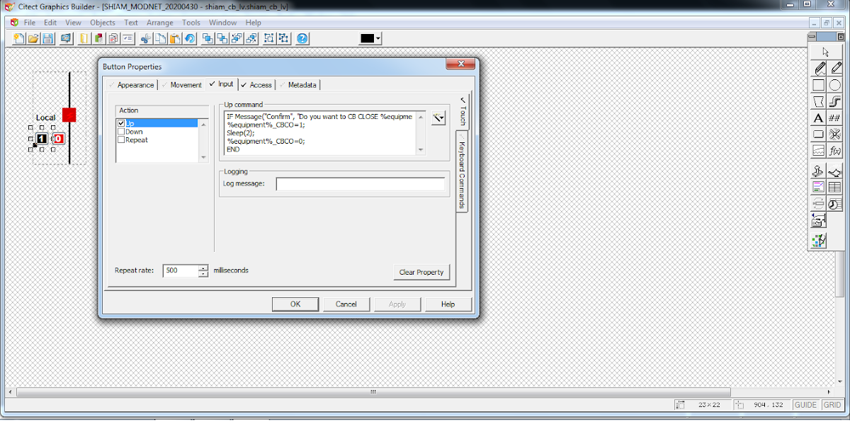 Button Confirm CITECT SCADA | Mekanik Elektronik Informatika