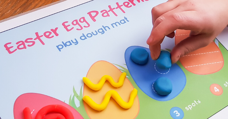 Easter Egg Patterns Playdough Mat - Messy Little Monster