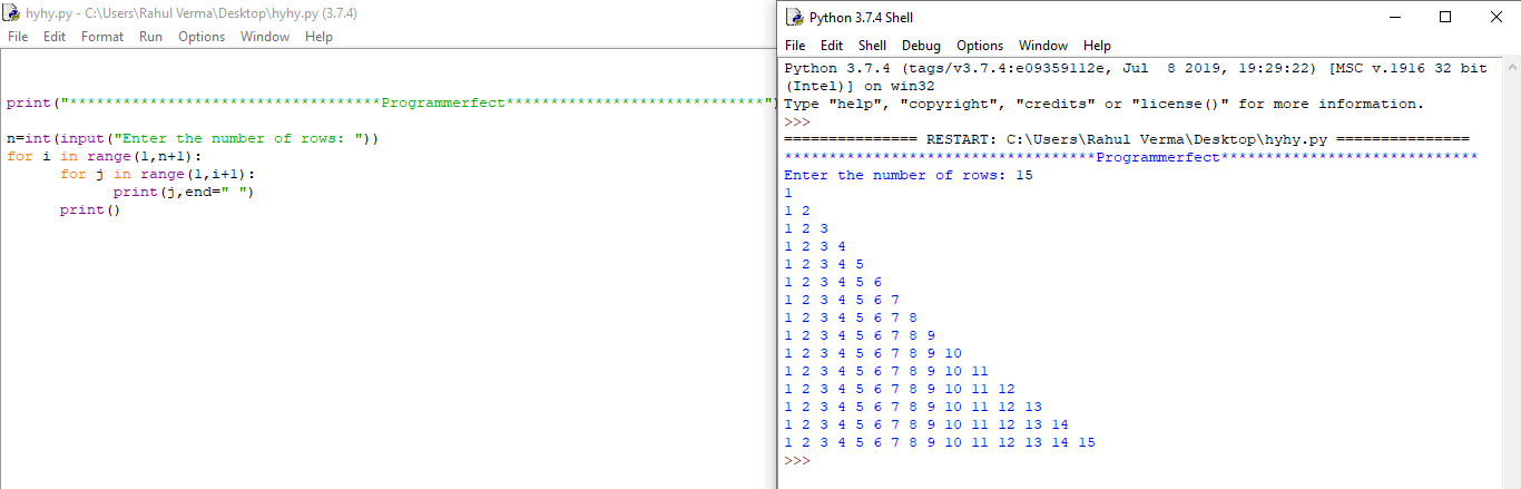 Python Pattern Program 11 Python Pattern Program 11