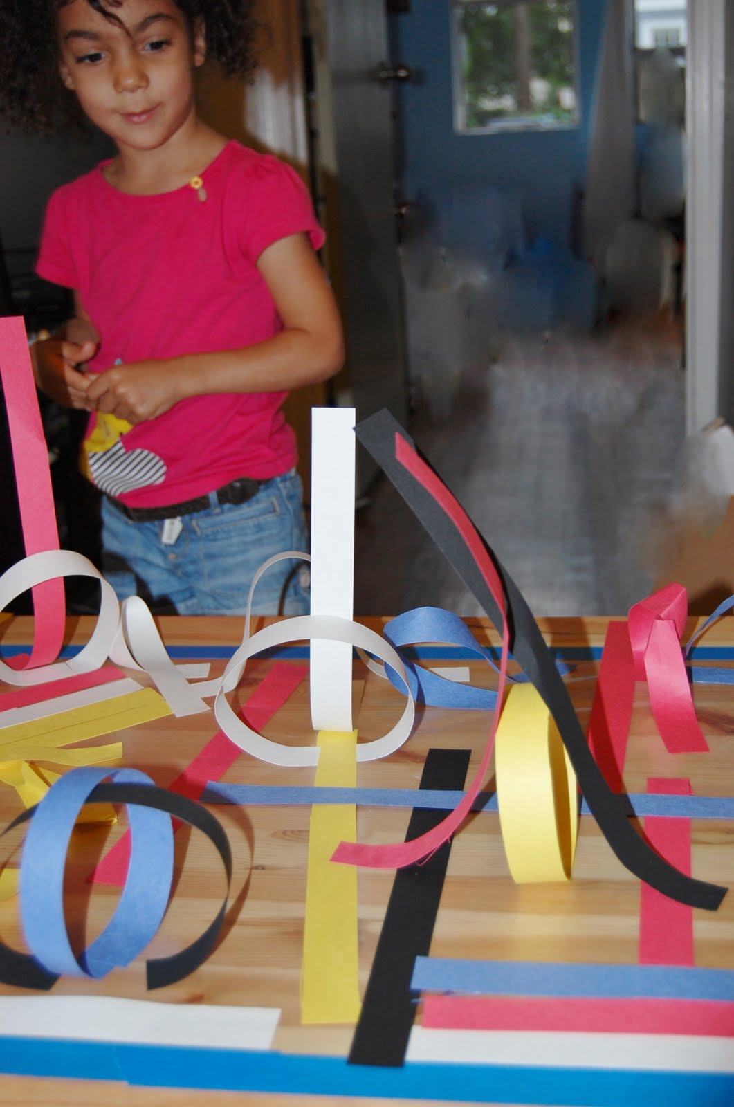 The Art Treehouse: 3D Art: Contact Paper and Construction Paper Strips