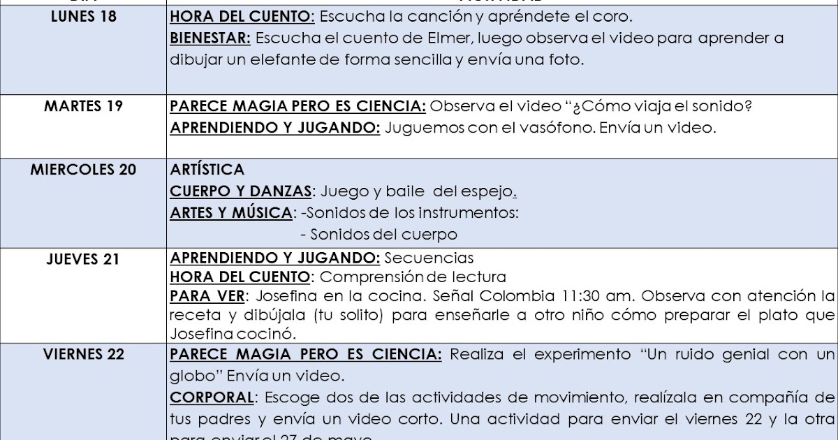 Transición 4: Semana del 18 al 22 de mayo
