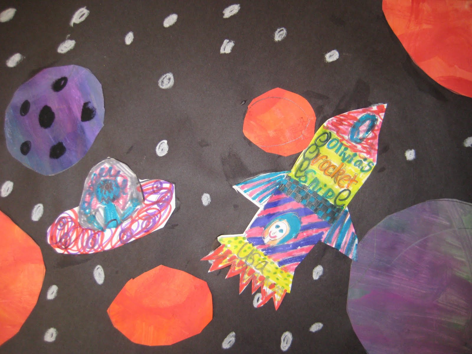 Why Walk When You Can Fly?: First Grade Outer Space Collage