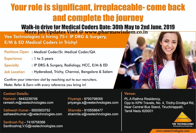 Vee Technologies Walk In Interview For Medical Coders Sr Medical vee-technologies-walk-in-interview-for-medical-coders-sr-medical