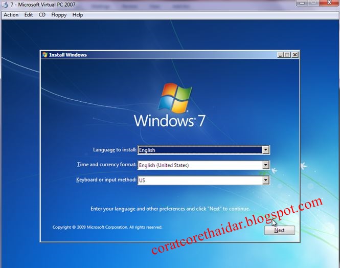 Tutorial Instalasi Windows 7 pada Virtual Pc 2007 - Kompasiana.com