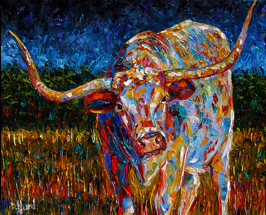 Debra Hurd Original Paintings AND Jazz Art: Longhorn Painting Cattle ...