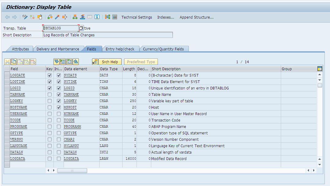ABAPer Street: Logging of table data changes