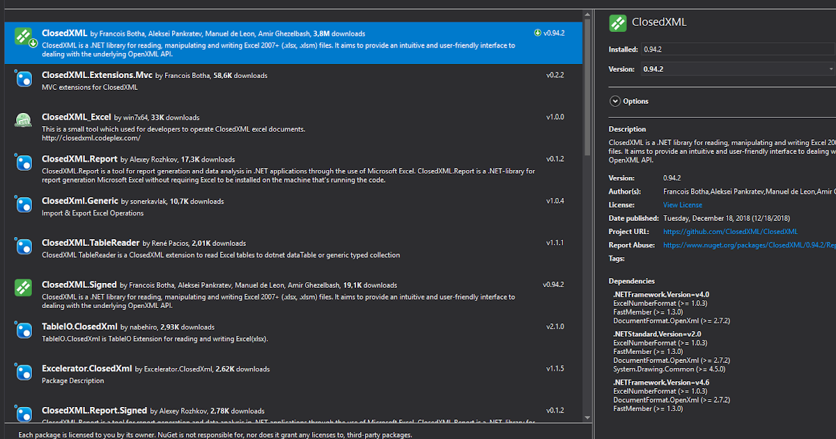 ClosedXML Kurulumu - ClosedXML Installation