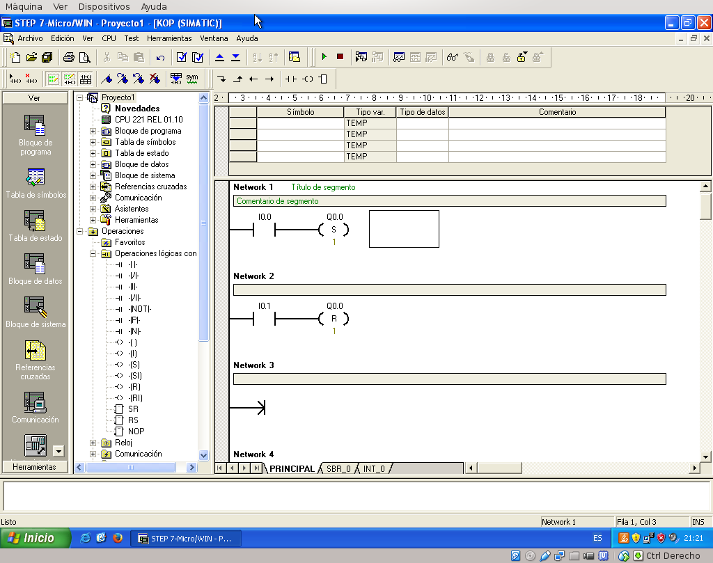PLC: Operadores lógicos con bits