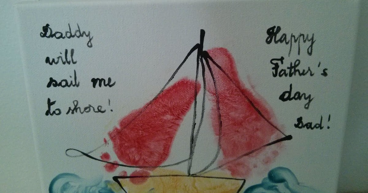 The Mothering Adventure: Easy Father's Day Sailboat Footprint Art on Canvas