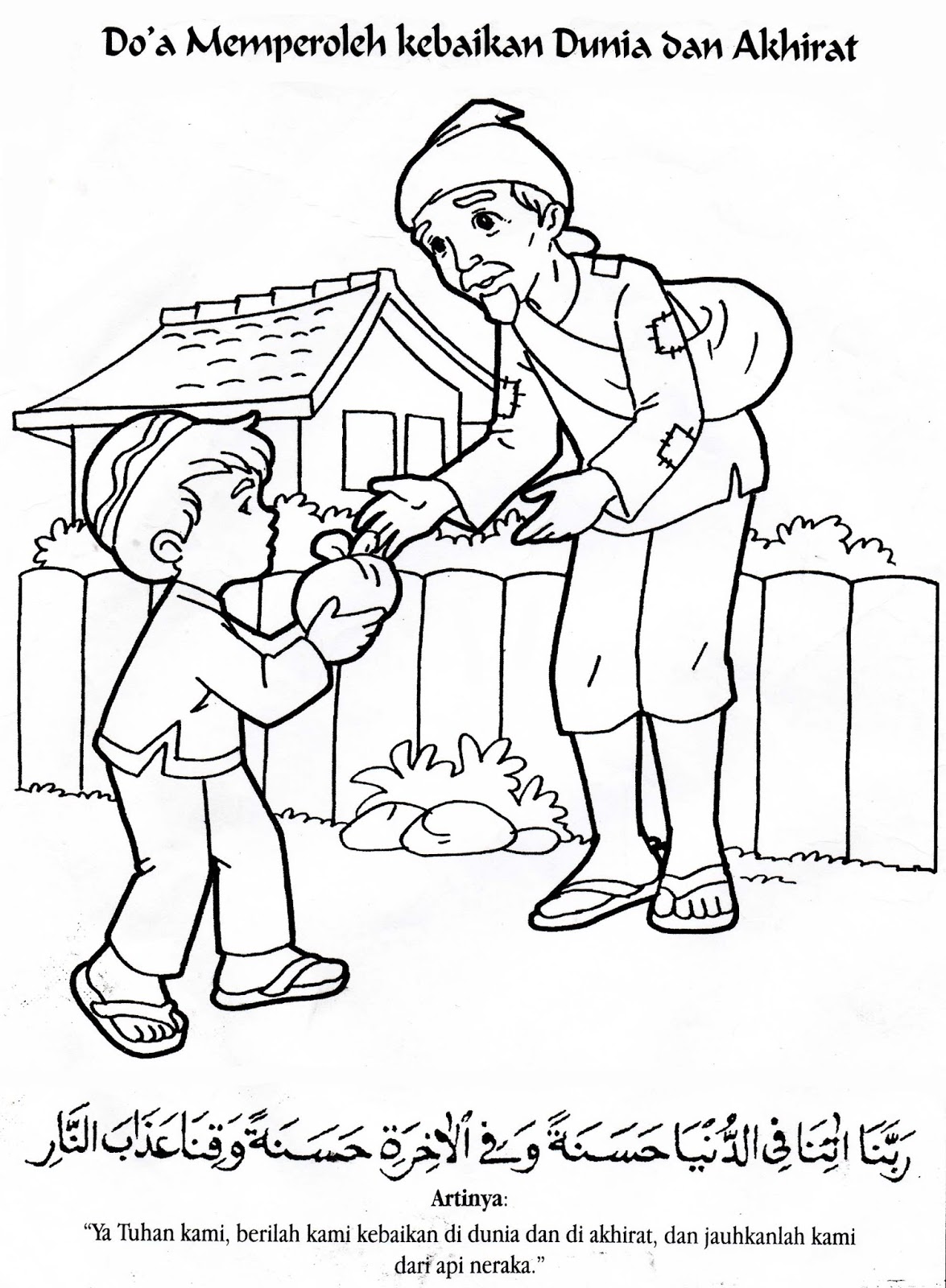 Bapa Doa Mewarnai Sketch Coloring Page