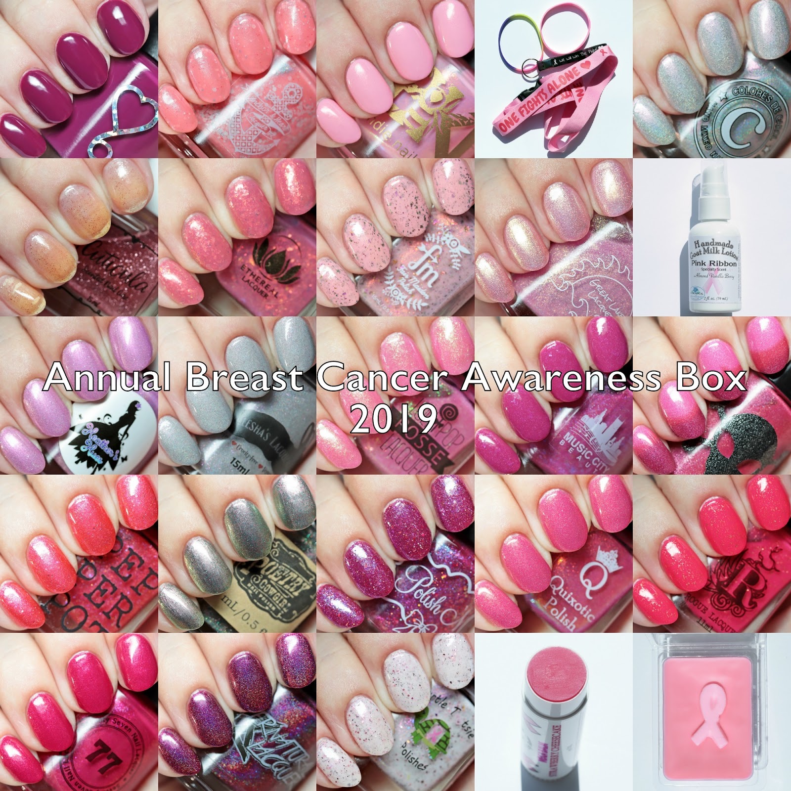 The Polished Hippy: Annual Breast Cancer Awareness Box 2019 Swatches ...