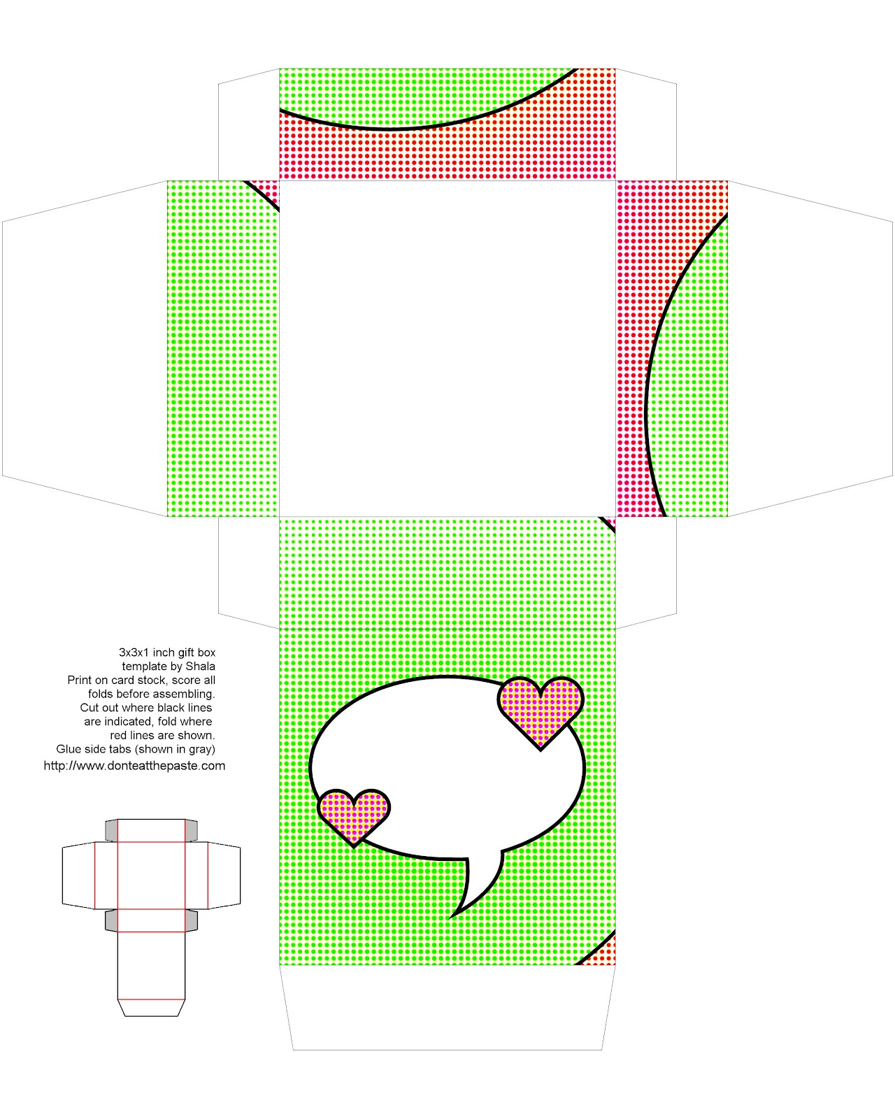 Don't Eat the Paste: Comic Book Themed Printable Gift Box