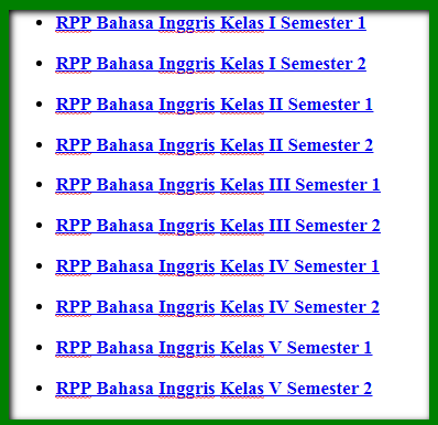 Contoh RPP Bahasa Inggris Kelas 1 2 3 4 5 6 SD MI Semester 1 dan 2 | Berkas Pendidikan