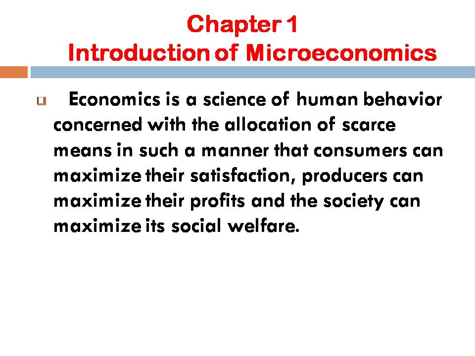 Introduction of Microeconomics class 11th Microeconomics Notes Part 1