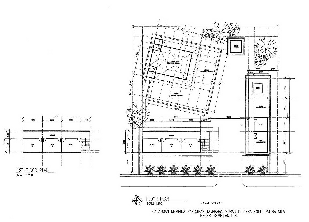 Surau Al Hidayah Desa Kolej: Pelan Bangunan Tambahan Surau
