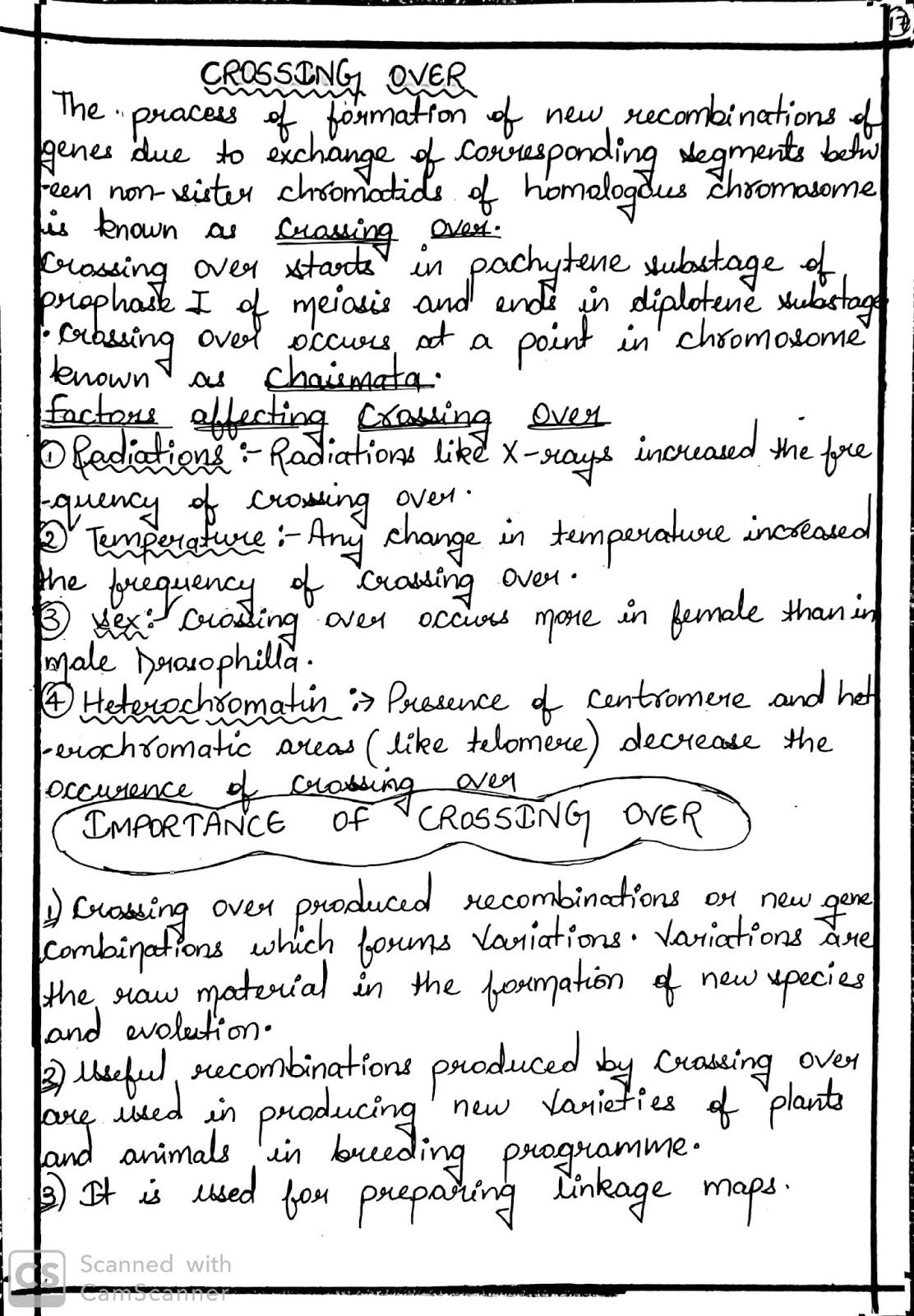 Principle of Inheritance and Variation Handwritten Notes for 12th Biology