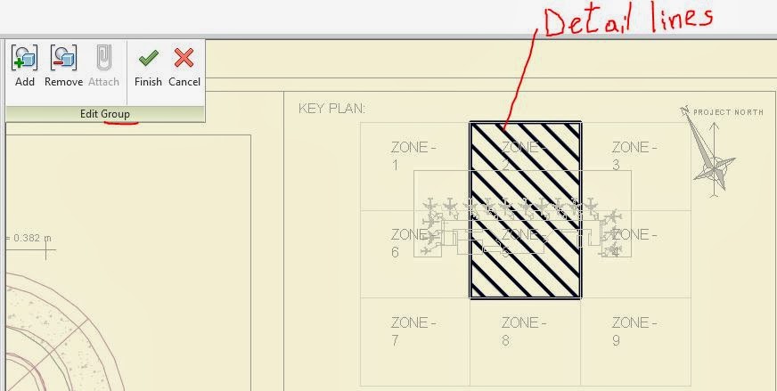 Titleblocks: key plan automatic zone selection & hatching