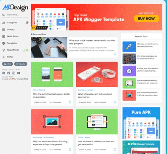 MSD Grid Style Premium Blogger Template Free Download - ExposeTime.com ...