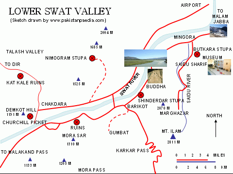Map of Swat Pakistan