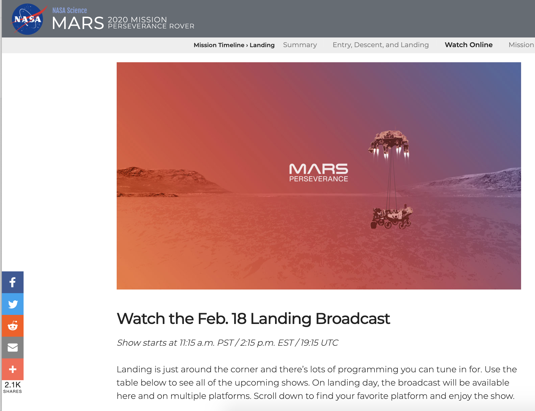 The Library Voice: Let's Follow NASA's Rover Mission To Mars This Week ...