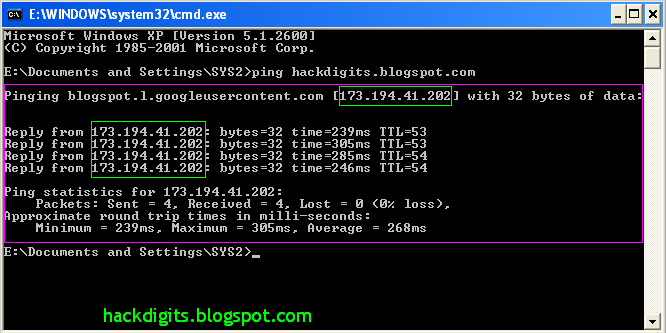HackDigits - : How to Ping an IP Address