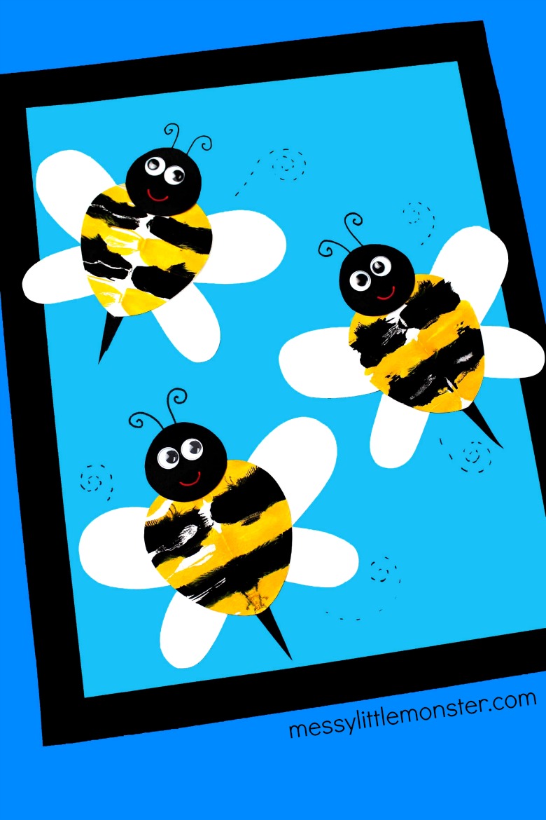 Symmetry Art for Kids - Squish Art Bee Craft - Messy Little Monster