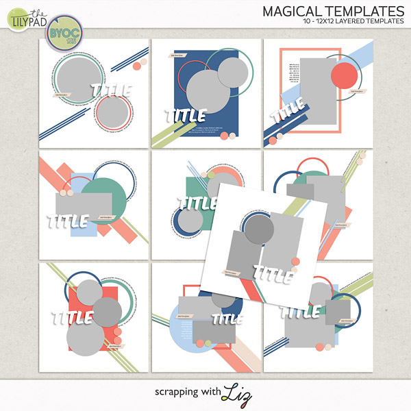 June BYOC: Magical Templates and Cut Outs / Scrapping with Liz