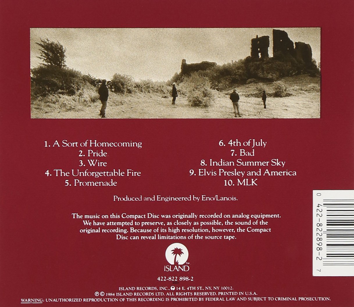 Classic Rock Covers Database: U2 - The Unforgettable Fire (1984)