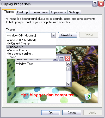 Bagaimana sih Cara Mengubah Tema Windows Xp? - ZOOM UNIK::UNIK DAN UNIK