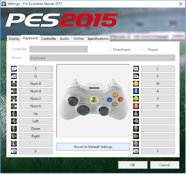How to set Pro Evolution Soccer gaming controls like FIFA keyborad ...