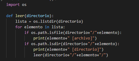 Ligth Knight: Leer con una función recursiva árbol de directorios en Python
